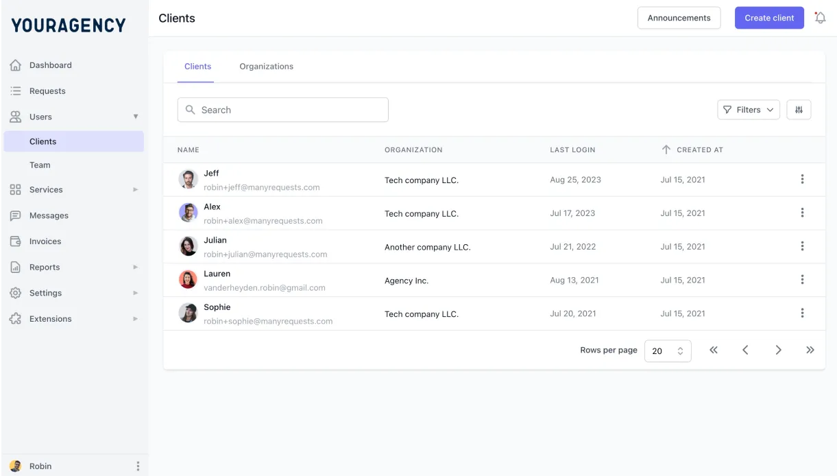Client Portal Software For Agencies - ManyRequests
